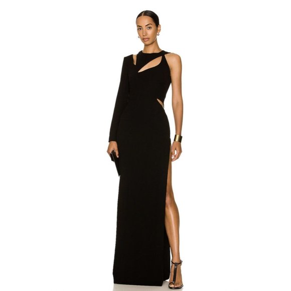 Mônot Clothing | Dresses | Monot One Shoulder Cut Out Gown Black Long ...